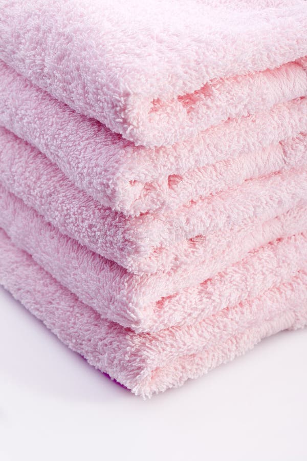 Pink towels stock image. Image of stacked, folded, absorb - 4848653