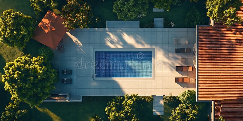 Luxury Pool Design Aerial View of Modern Backyard Oasis Background ...