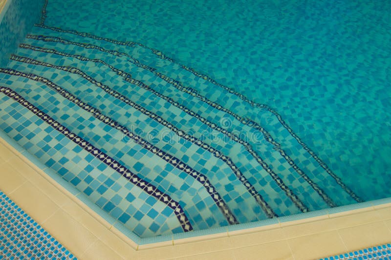 Luxury Pool with Steps Down To the Water Stock Photo - Image of ...
