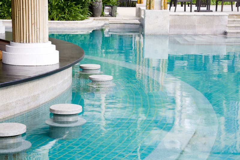 Luxury poolside stock image. Image of pool, building - 14569749