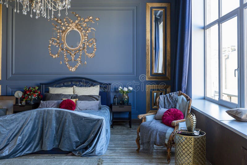 Luxury Posh Bed Room Interior in Stock Image - Image of home, expensive ...