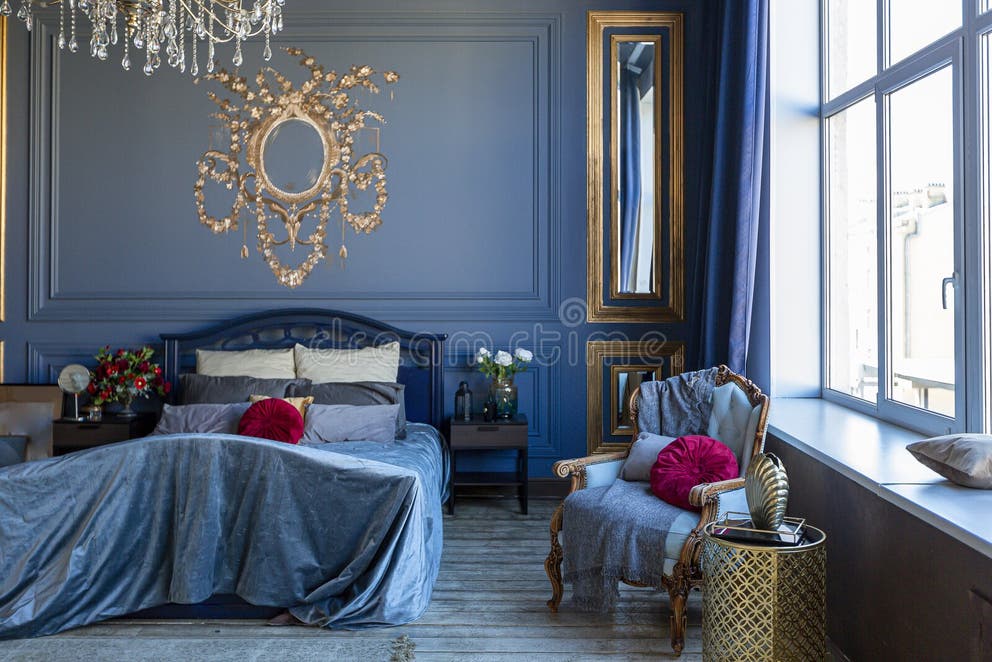 Luxury Posh Bed Room Interior in Stock Image - Image of home, expensive ...