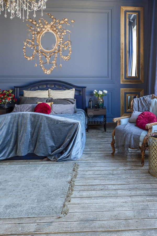 Luxury Posh Bed Room Interior in Stock Photo - Image of high, design ...