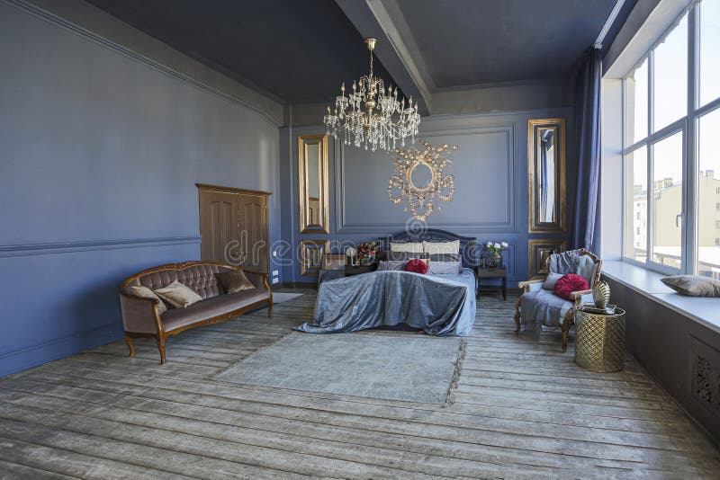 Luxury Posh Bed Room Interior in Stock Image - Image of boudoir ...