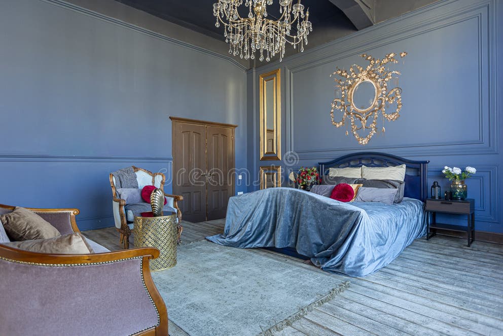 Luxury Posh Bed Room Interior in Stock Photo - Image of architecture ...