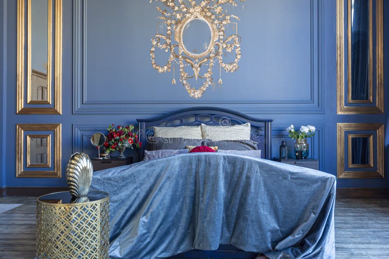 Luxury Posh Bed Room Interior in Stock Image - Image of boudoir ...