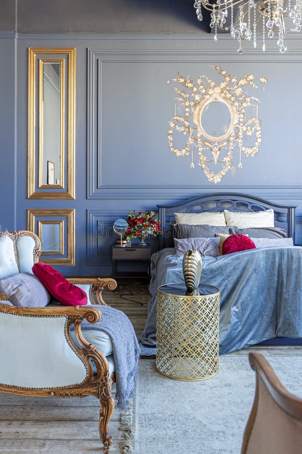 Luxury Posh Bed Room Interior in Stock Photo - Image of decoration ...