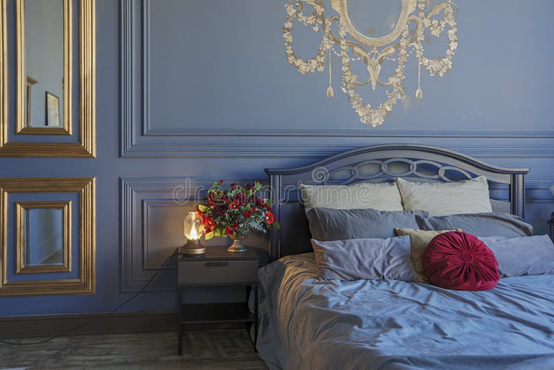 Luxury Posh Bed Room Interior Stock Photo - Image of bedroom, apartment ...