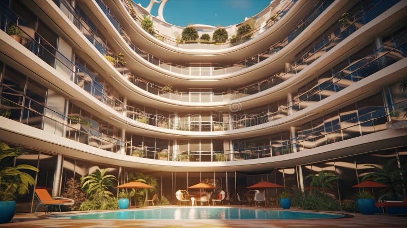 Luxury Premium Apartments Building. Generative AI Stock Illustration ...
