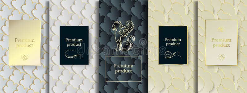 Luxury Premium Design. Vector Set Packaging Templates with Different ...
