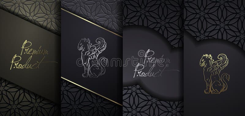 Luxury Premium Design. Vector Set Packaging Templates with Different ...