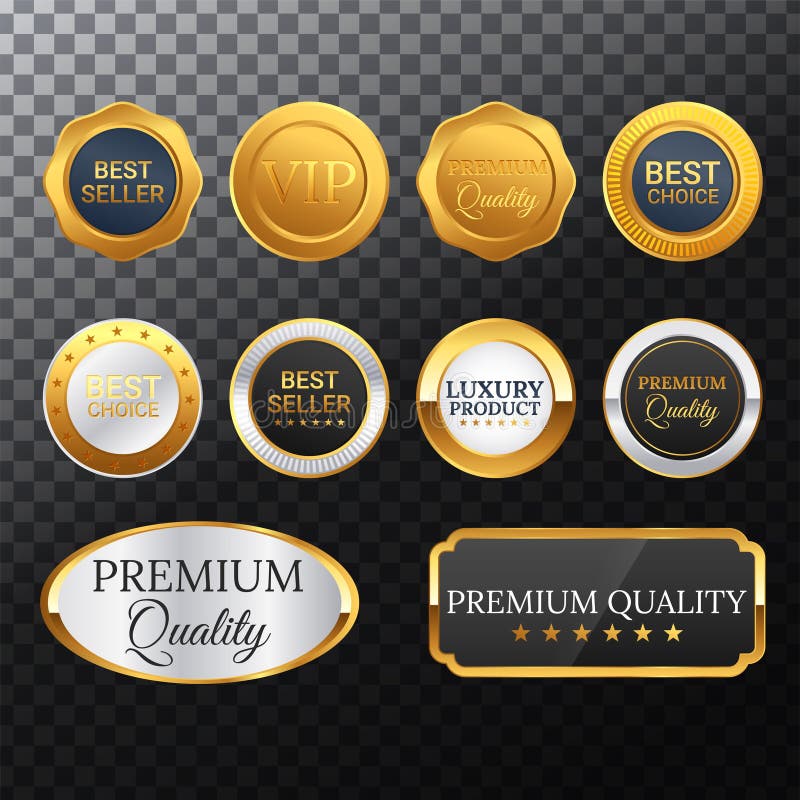 Luxury Premium Golden Badge Labels Collection Stock Vector ...