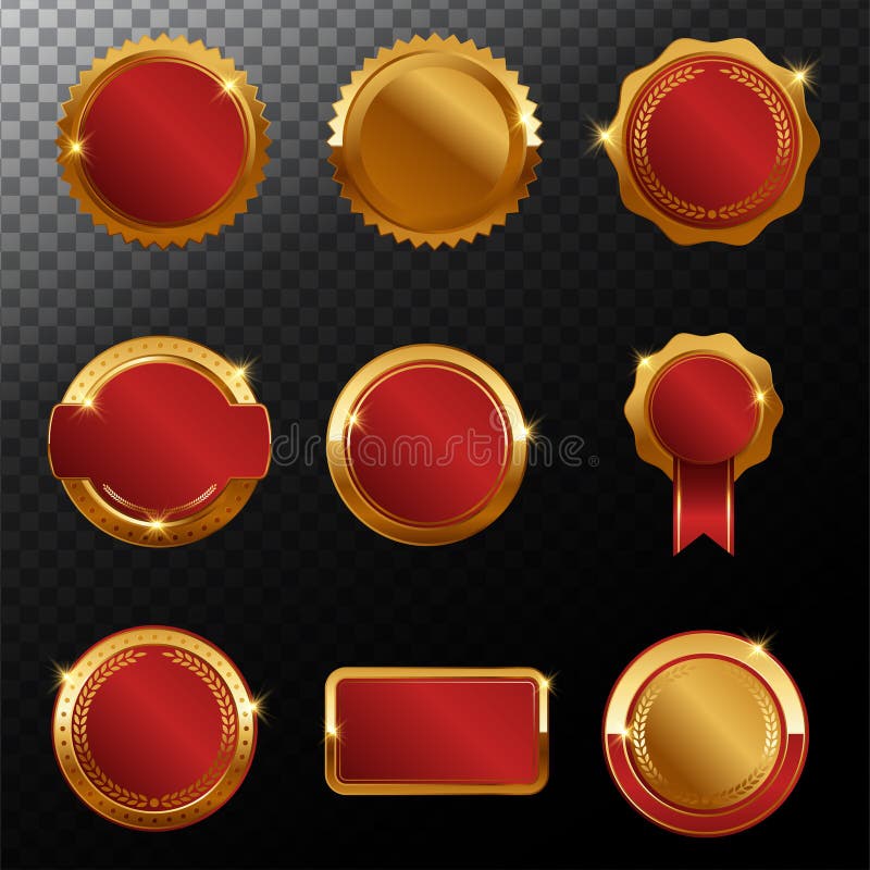 Luxury Premium Golden Badge Labels Collection Stock Vector ...