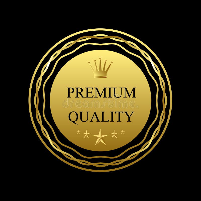 100 Luxury Premium Quality Crown and 5 Stars Badge. Vector Illustration ...