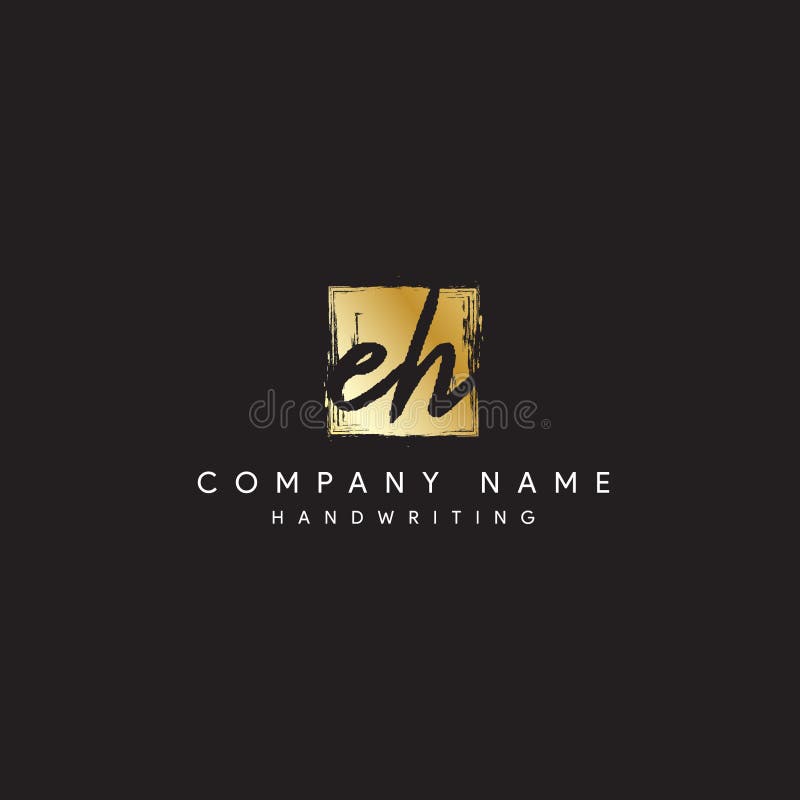 EH Initial Handwritten Logo Vector in the Square Texture Background ... EH Initial Handwritten Logo Vector in the Square Texture Background ...