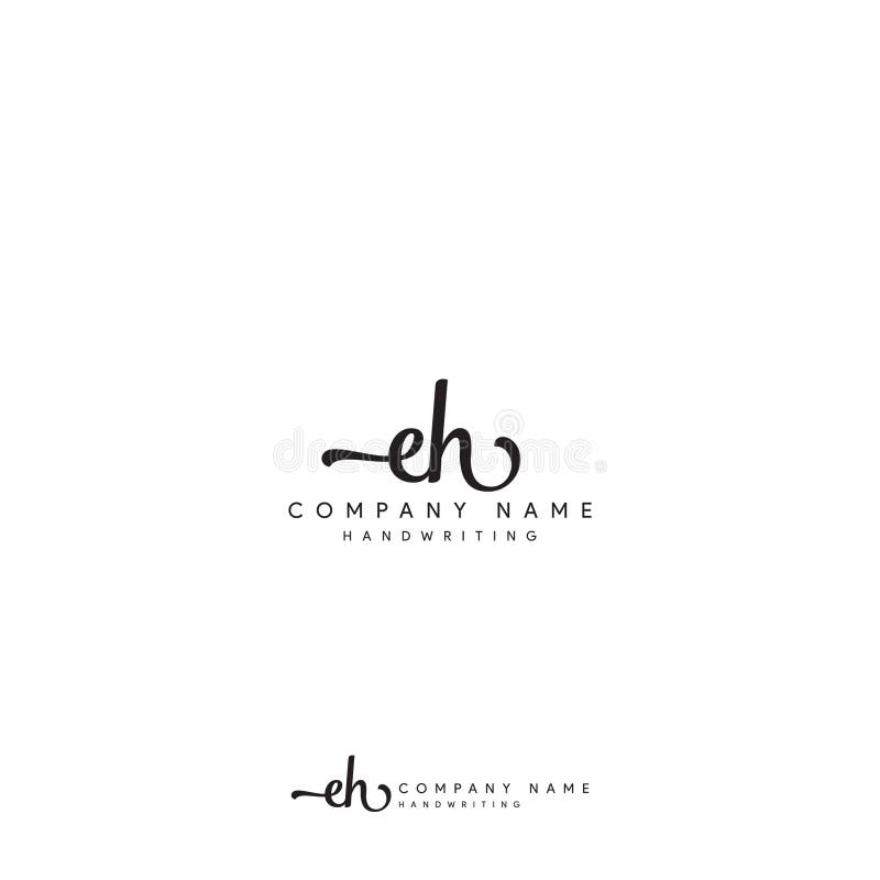 EH Initial Texture Handwritten Logo Vector Stock Illustration ...