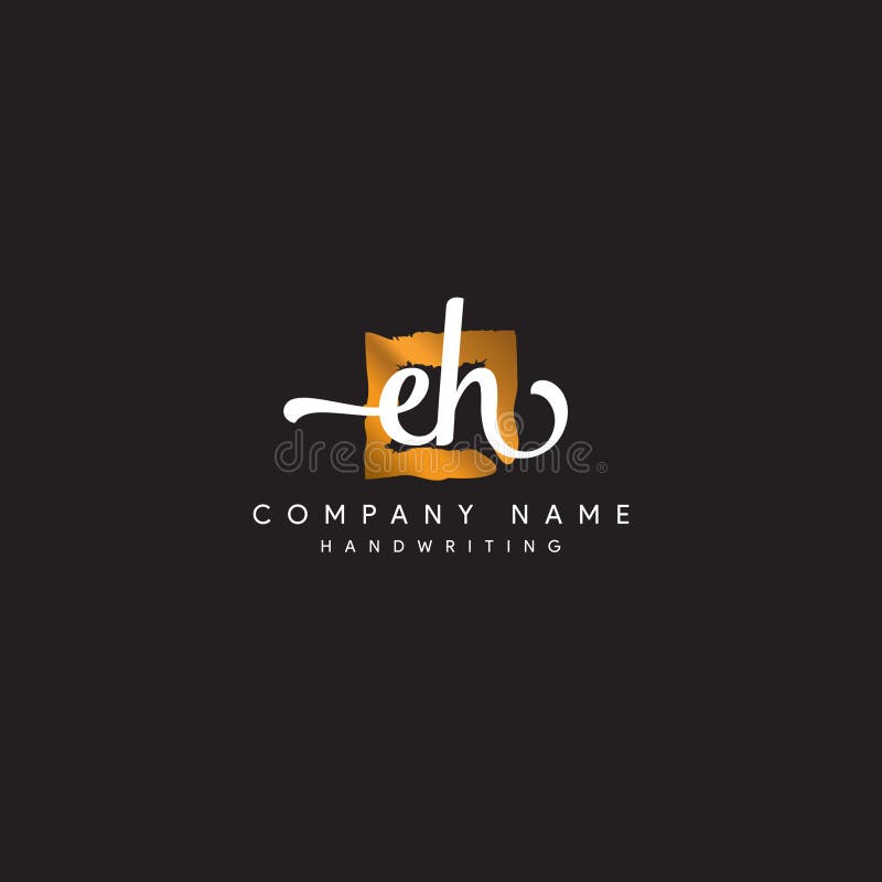 EH Initial Texture Handwritten Logo Vector Stock Illustration ...