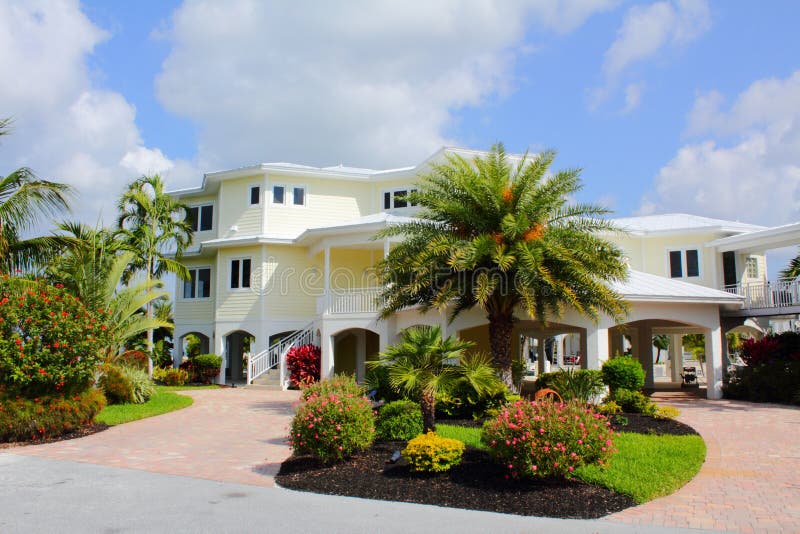 Luxury Prestigious Tropical Home Stock Image - Image of architecture ...