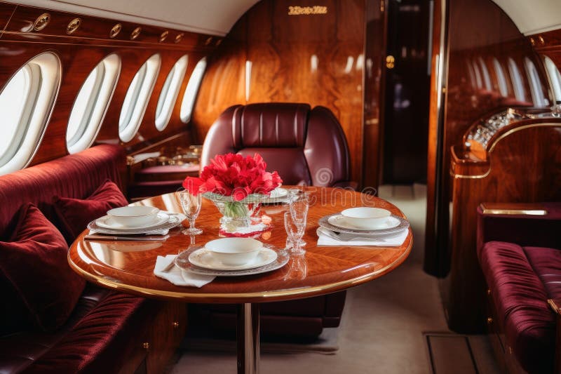 A Luxury Private Jet Inside View Stock Illustration - Illustration of ...