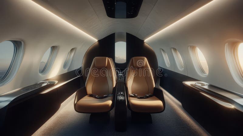 Luxury Private Jet Interior a First-Class Travel Experience Stock Image - Image of elegance ...
