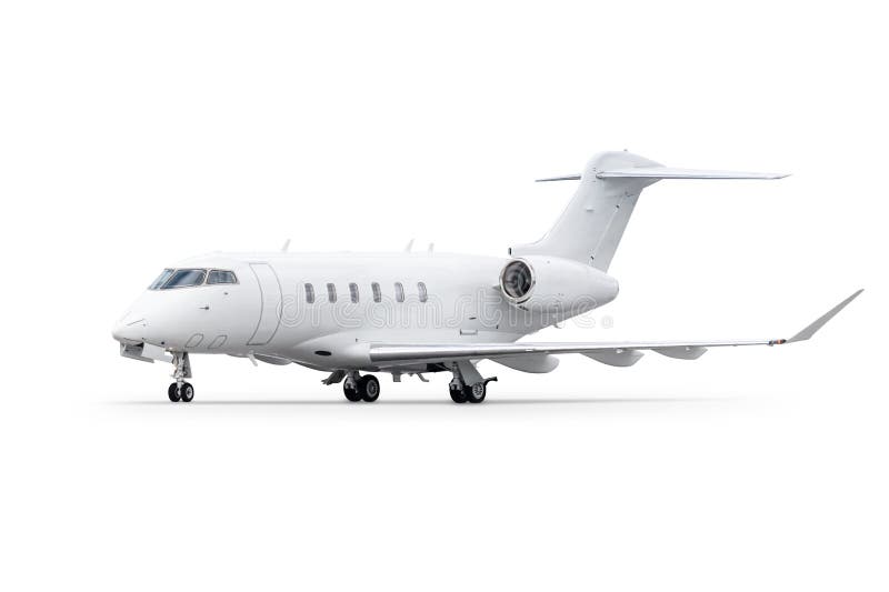 White Luxury Private Jet Isolated Stock Photo - Image of white ...