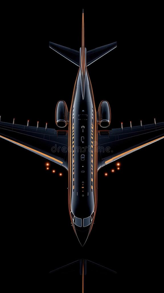 Luxury Private Jet Top View Stock Illustration - Illustration of ...