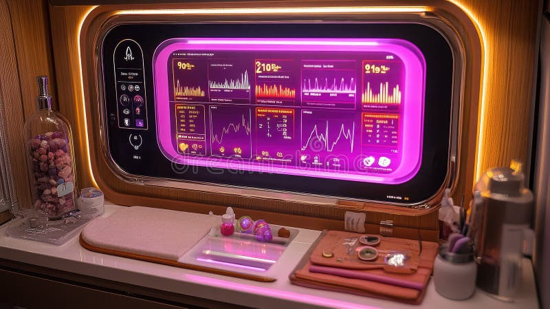 Luxury Private Jet or VIP Cabin with Interactive Display Stock ...