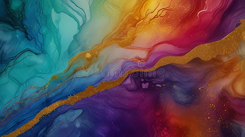 Luxury Rainbow and Gold Stone Marble Texture Stock Illustration ...