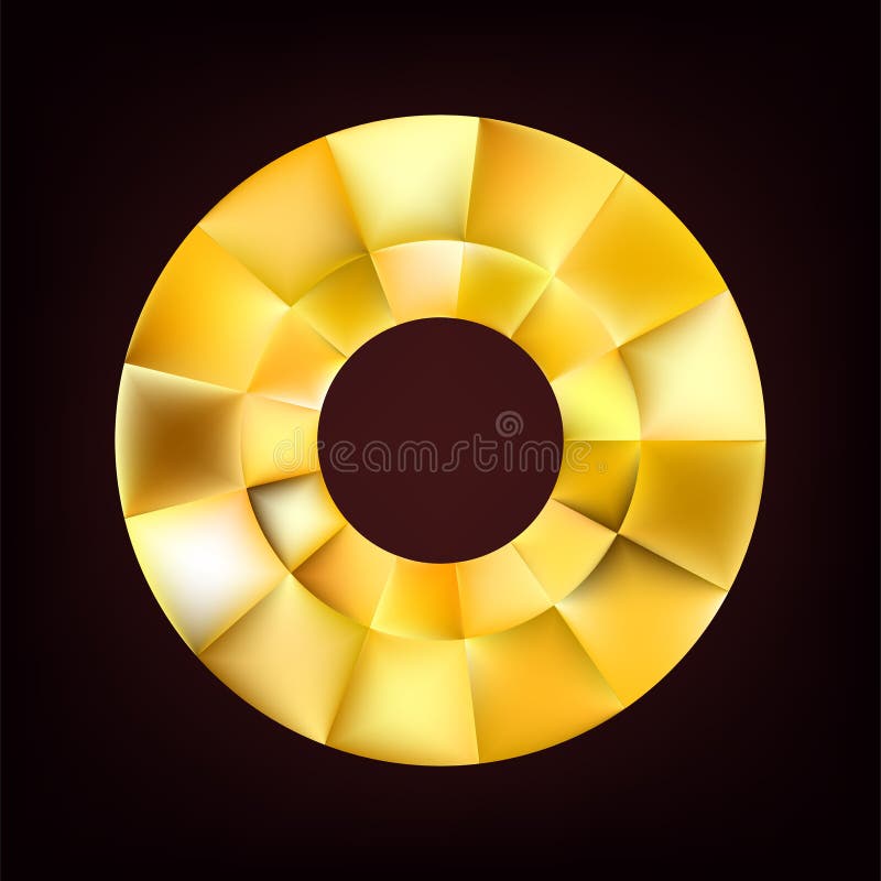 Luxury Realistic Gold Ring. Premium Golden Circle Stock Illustration - Illustration of ...