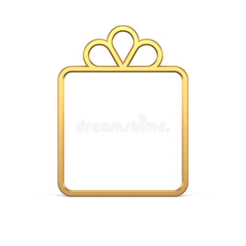 Luxury Rectangle Gift Box Frame with Bow Golden Decorative Design for ...
