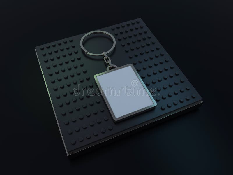 Luxury Rectangle Keychain with Space for Text or Logo. 3D Stock ...