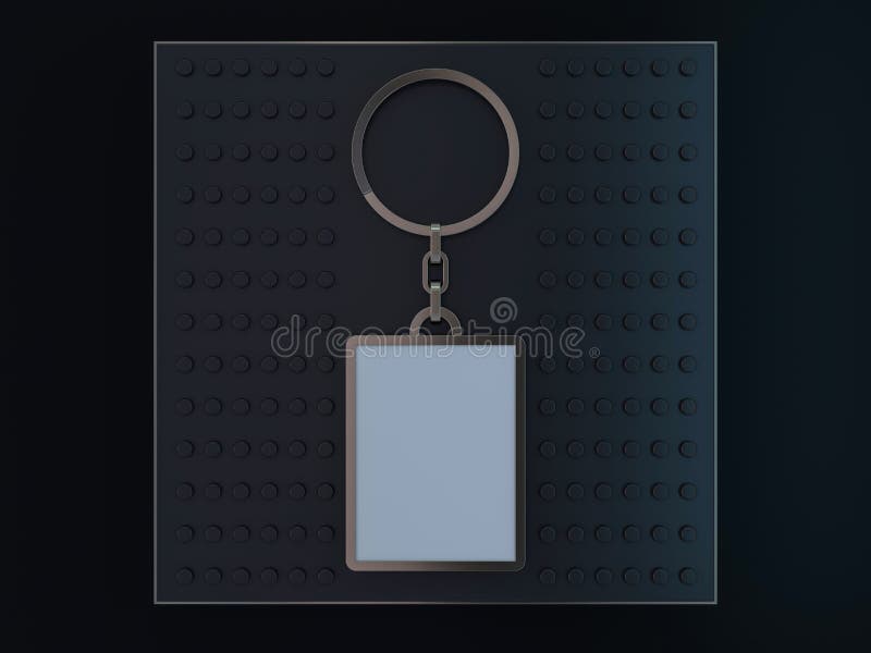 Luxury Rectangle Keychain with Space for Text or Logo. 3D Stock ...