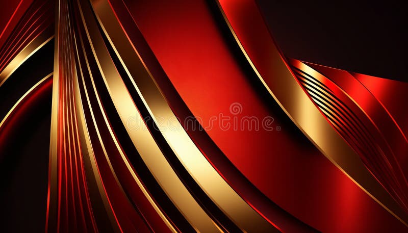 Luxury Red Background with Golden Lines Stock Illustration ...