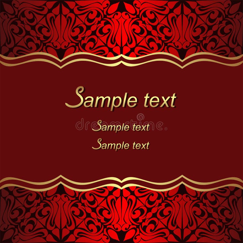 Luxury Red Background with Ornate Borders for Invite Design. Stock ...