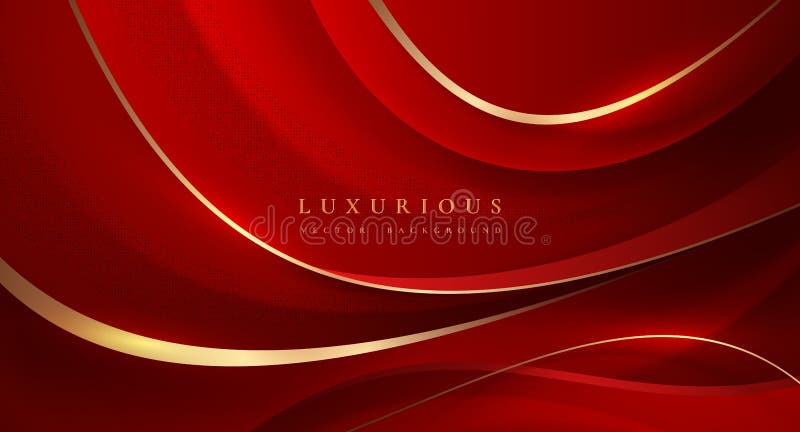Luxury Red Background with Shining Golden Lines. Elegant Background ...