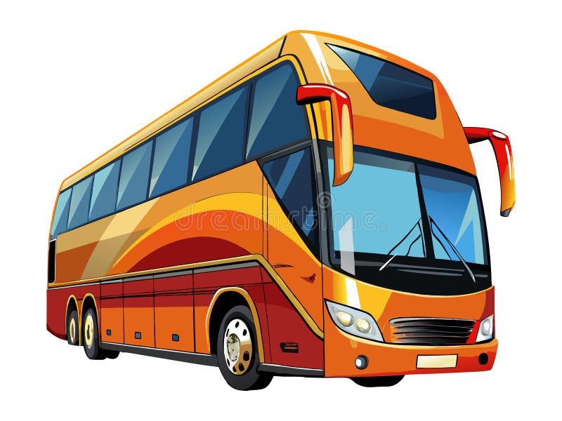 Luxury Red Bus 3d Vector Sticker Design Stock Vector - Illustration of ...