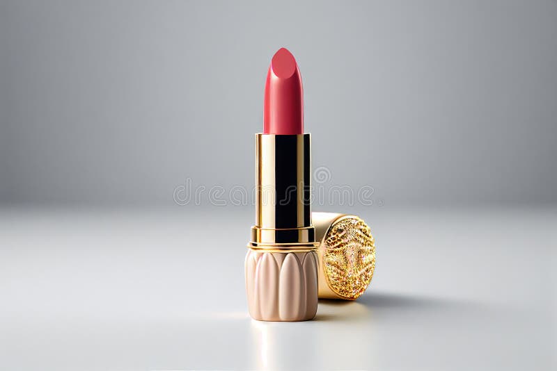 Luxury Red Elegant Lipstick Open Cap.Generative AI. Stock Illustration ...