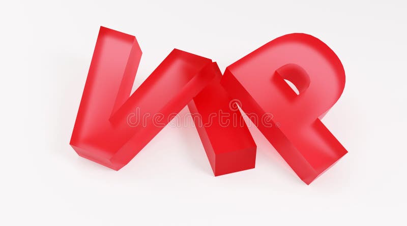 Luxury Red Glass Inscription VIP on Grey Podium, Soft Light, Smooth ...