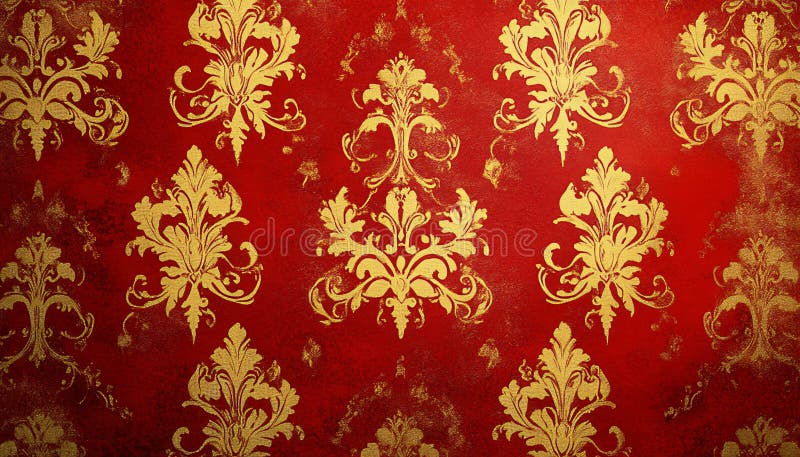 Luxury Red and Gold Damask Pattern Background High Quality Image Stock ...