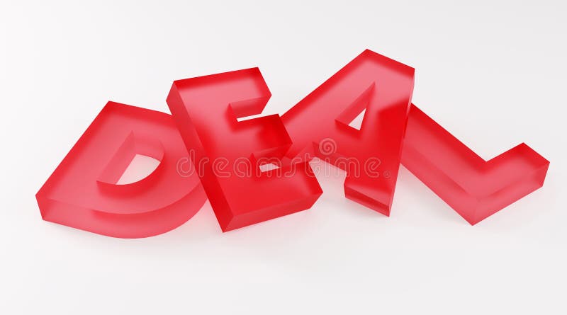 Luxury Red Inscription Deal, Soft Light, Light Background, 3d Render ...