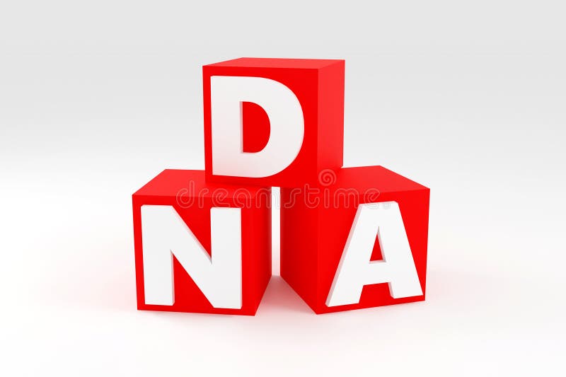 Luxury Red Inscription DNA on Grey Podium, Soft Light, Smooth ...