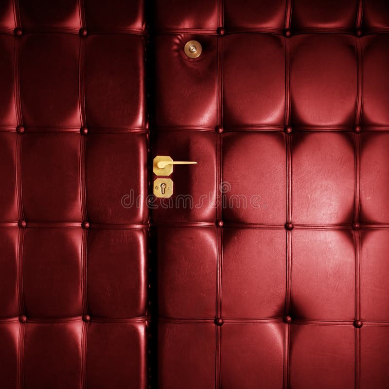 Luxury Red Leather Door in Retro Style Stock Image - Image of door ...