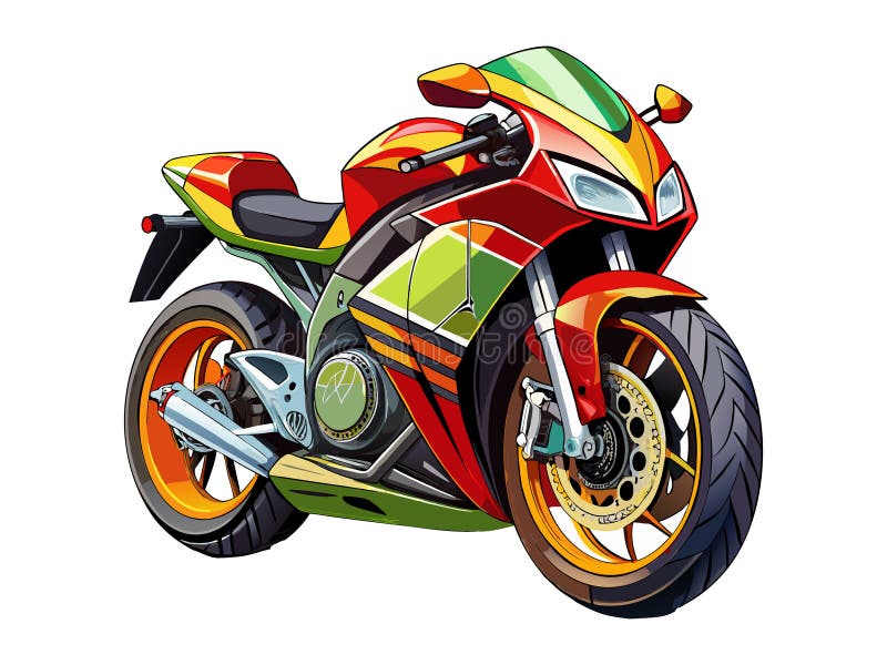 Luxury Red Motorcycle 3d Vector Sticker Design Stock Vector ...