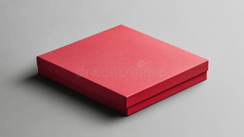 Luxury Red Rectangular Gift Box Mockup Elegant Ribbon Grey Background ...