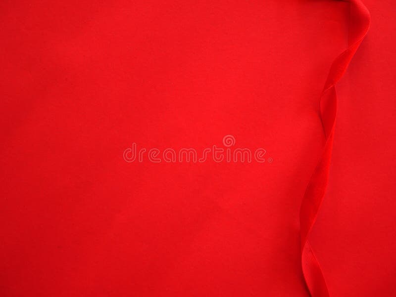 Luxury Red Ribbon on Red Cotton Fabric Background Stock Image - Image ...