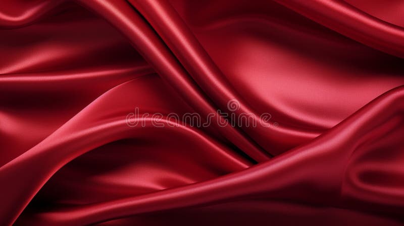 Luxury Red Satin Smooth Fabric Background. - Generative Ai Stock ...