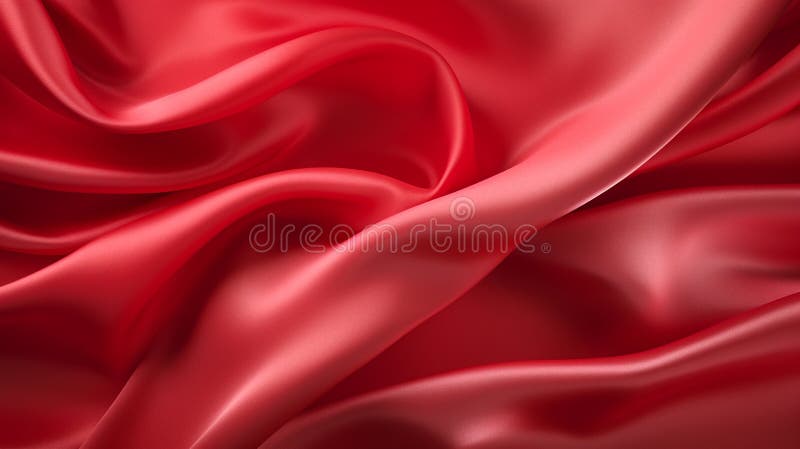 Luxury Red Satin Smooth Fabric Background. - Generative Ai Stock ...