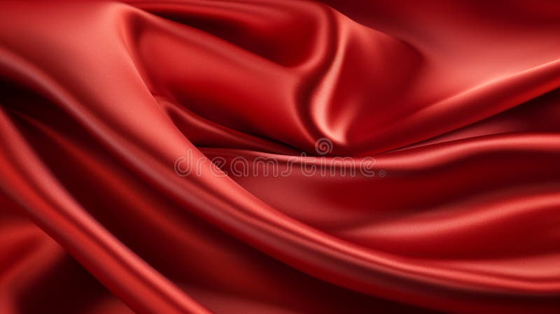 Luxury Red Satin Smooth Fabric Background. - Generative Ai Stock ...