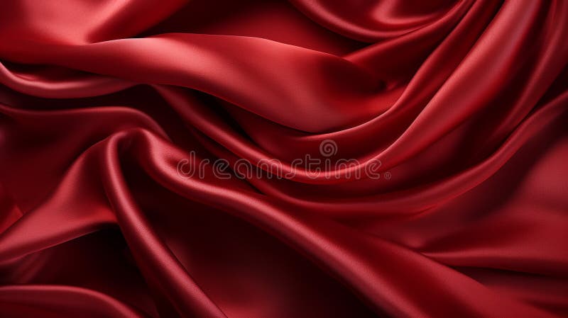 Luxury Red Satin Smooth Fabric Background. - Generative Ai Stock ...