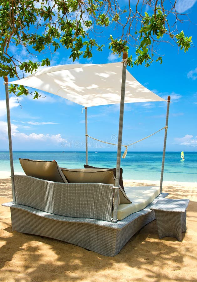 Luxury Relax Chair on a Beautiful Tropical Beach Stock Photo - Image of ...